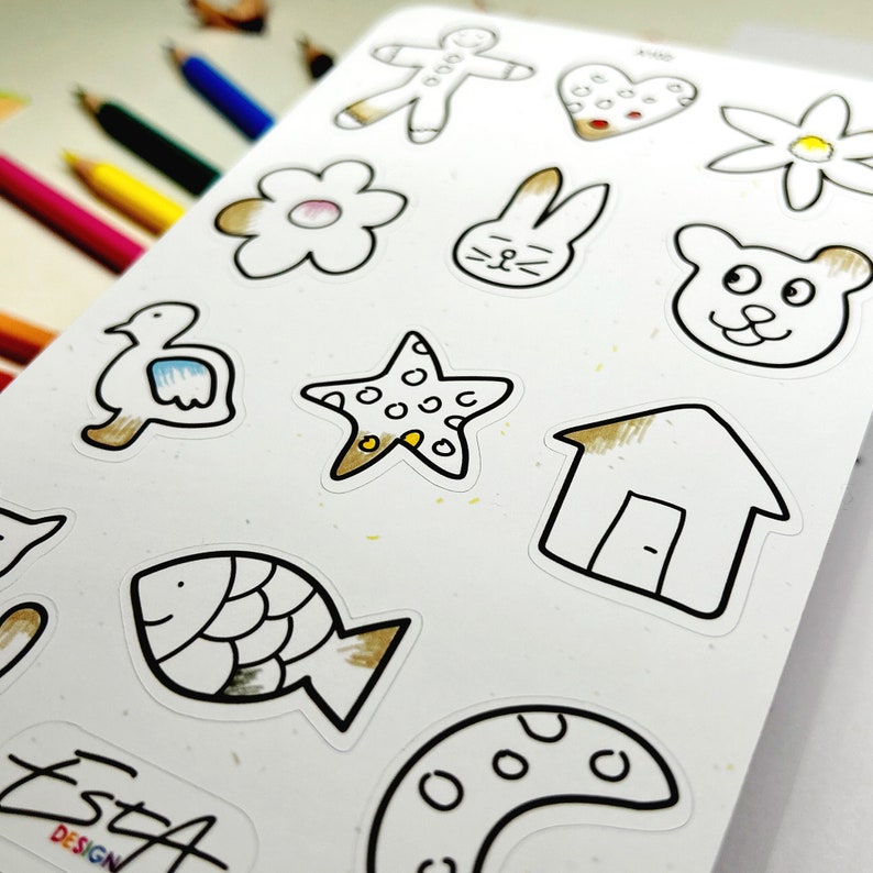 Coloring Sticker Sheet & FREE Printable Coloring Page for Kids, Free ...