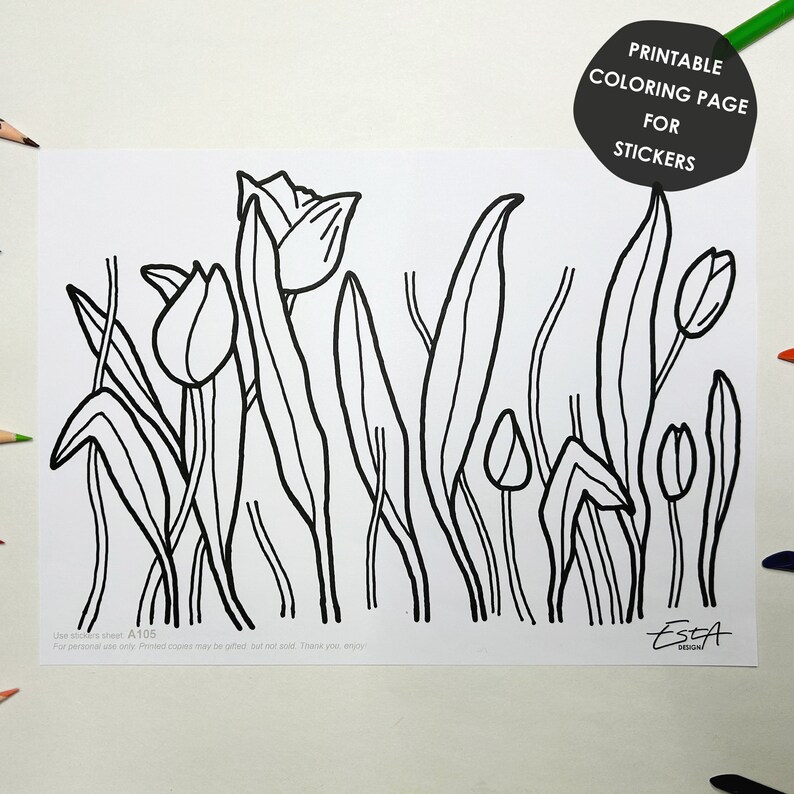 Coloring Sticker Sheet & FREE Printable Coloring Page for Kids, Nature ...