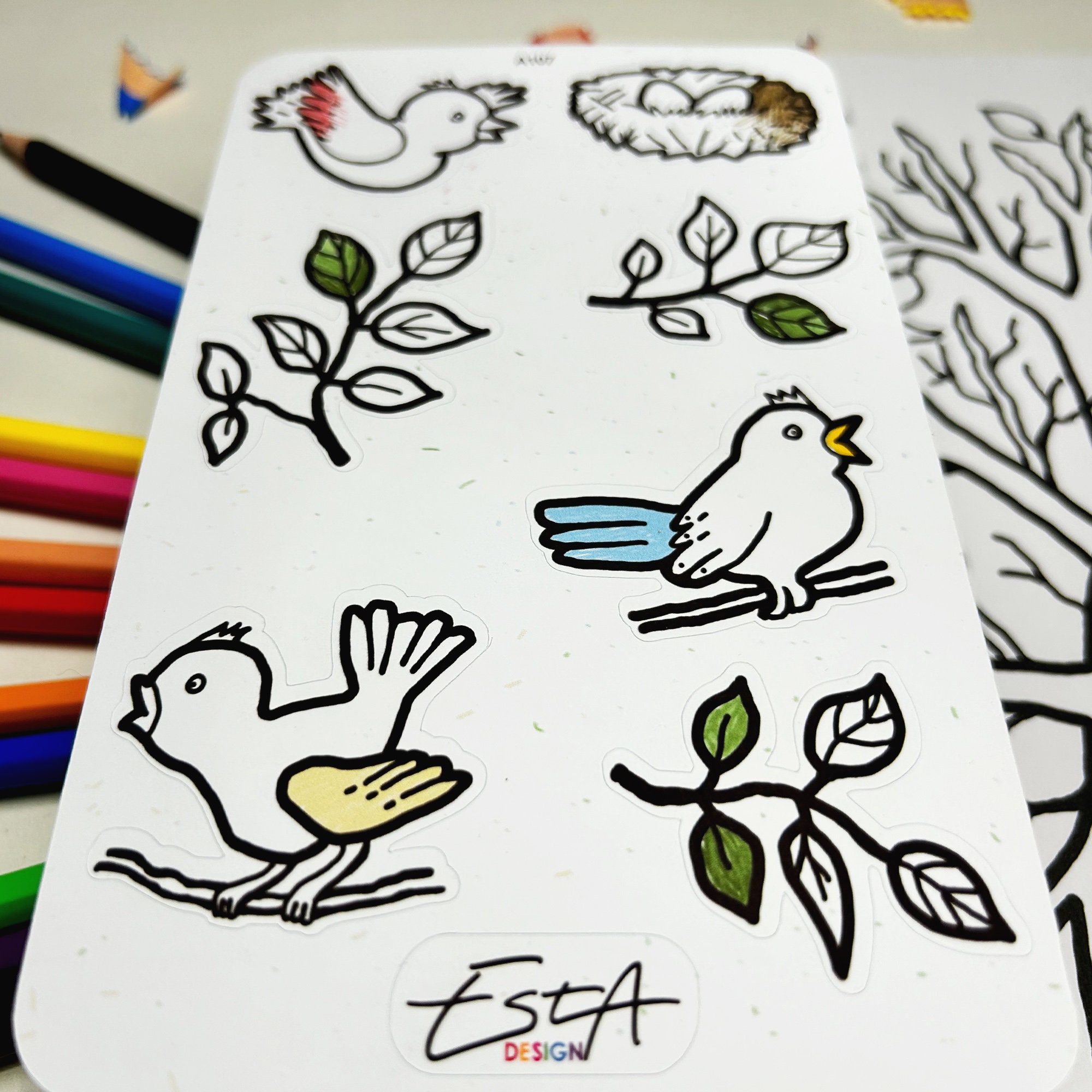 Coloring Sticker Sheet & FREE Printable Coloring Page for Kids, Nature ...