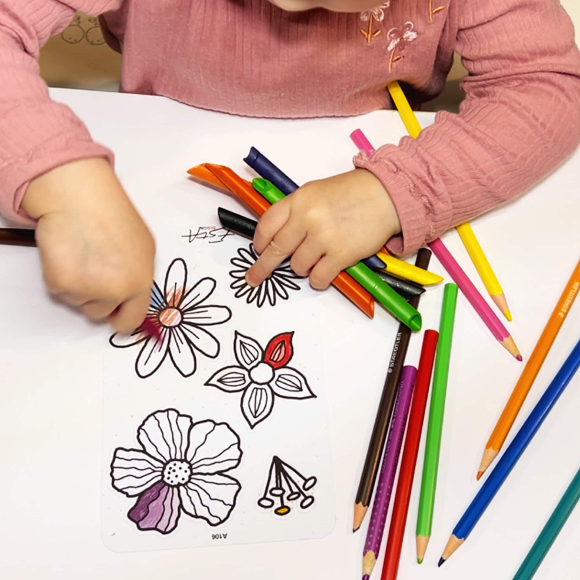 Coloring Sticker Sheet & FREE Printable Coloring Page for Kids, Flowers ...