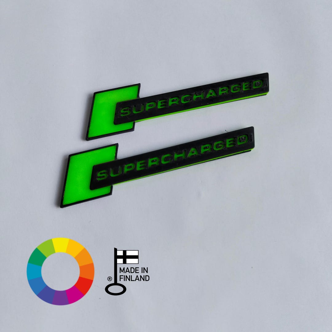 2pcs Multicolor Supercharged, S-line Badges/emblems for the Side of the ...