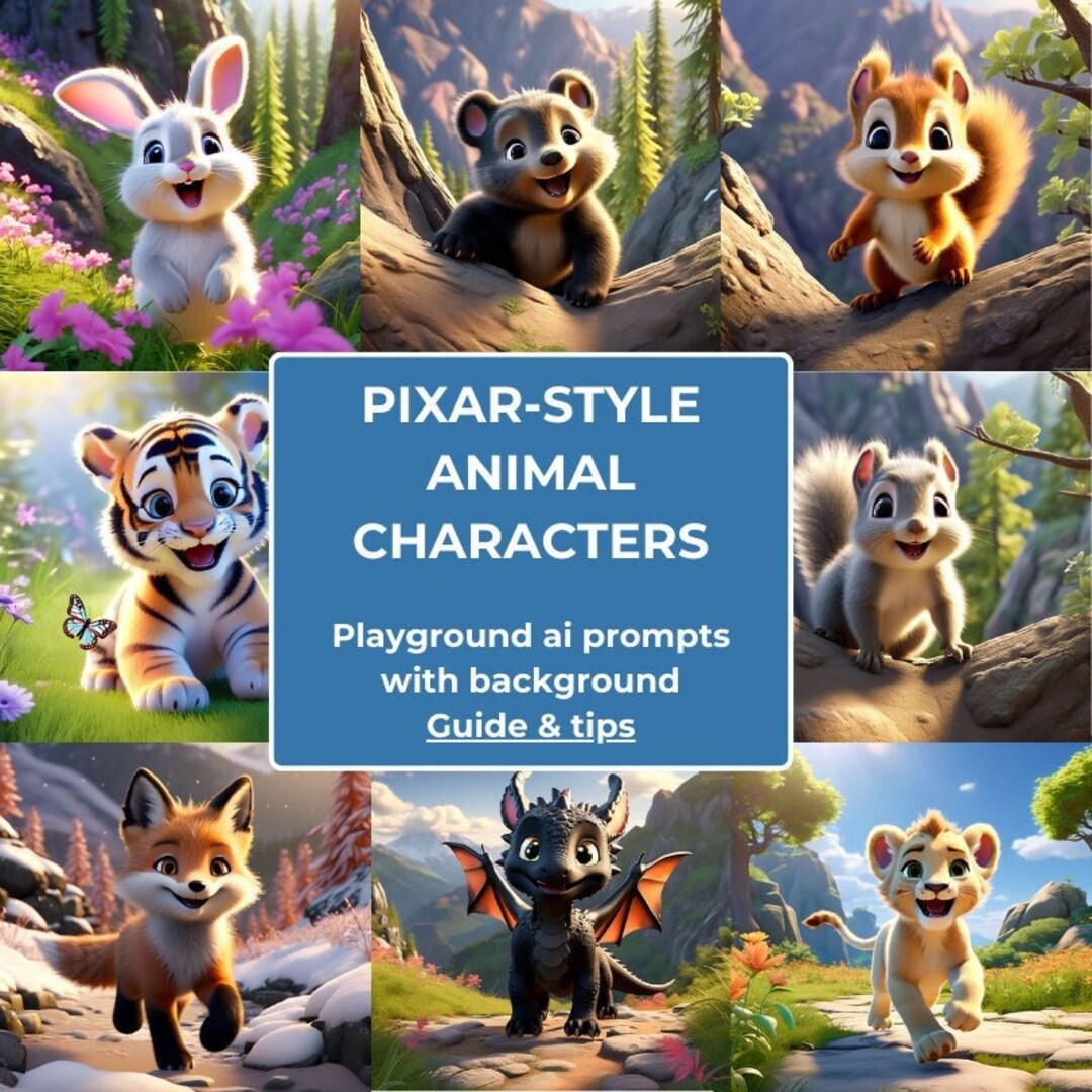Prompt for Pixar Style Animal Character Scenes, Prompt Guidebook With ...