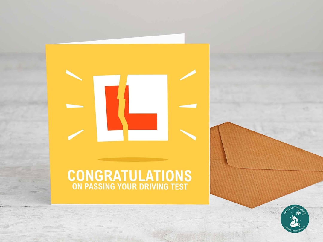 Congratulations on Passing Your Driving Test. - Greetings Card, - Well ...