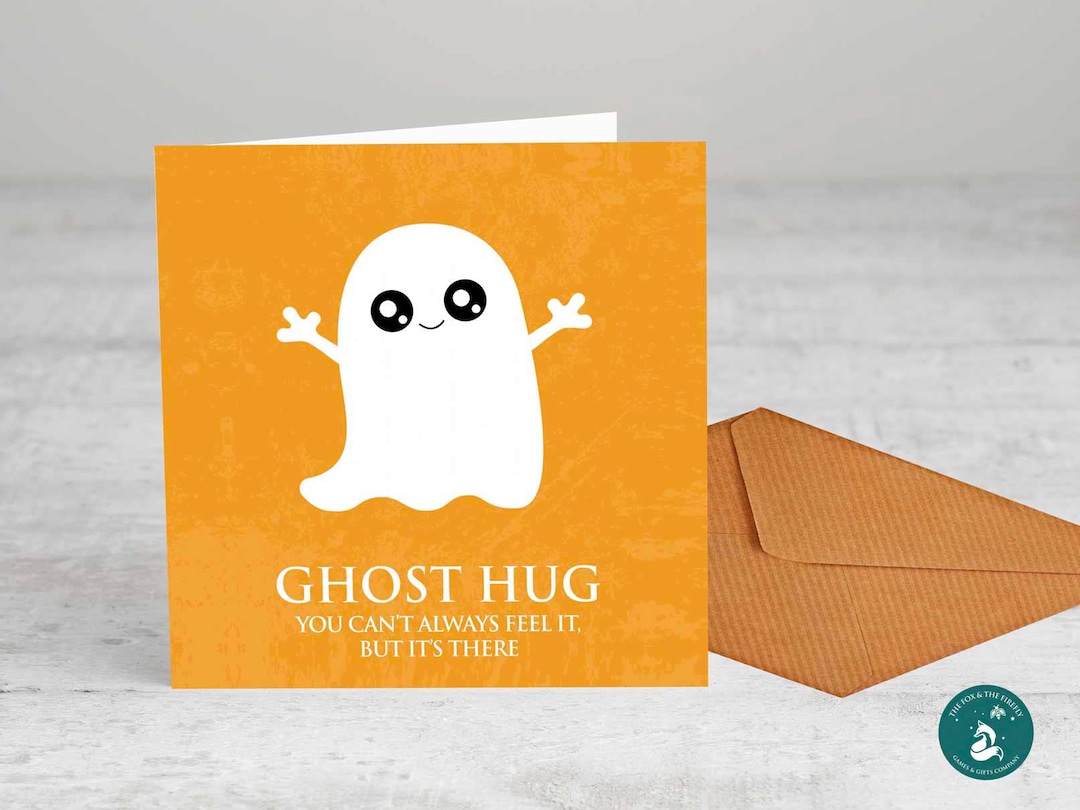Ghost Hug - Greetings Card, - Fun Card, Hug, Ghosts, Friends, Spells ...