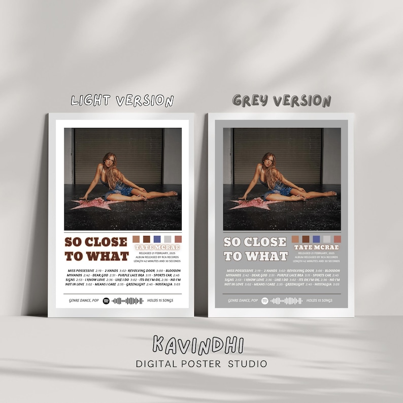 Tate Mcrae Album Art Cover Wall Print Painting, Tate Mcrae Poster, so ...