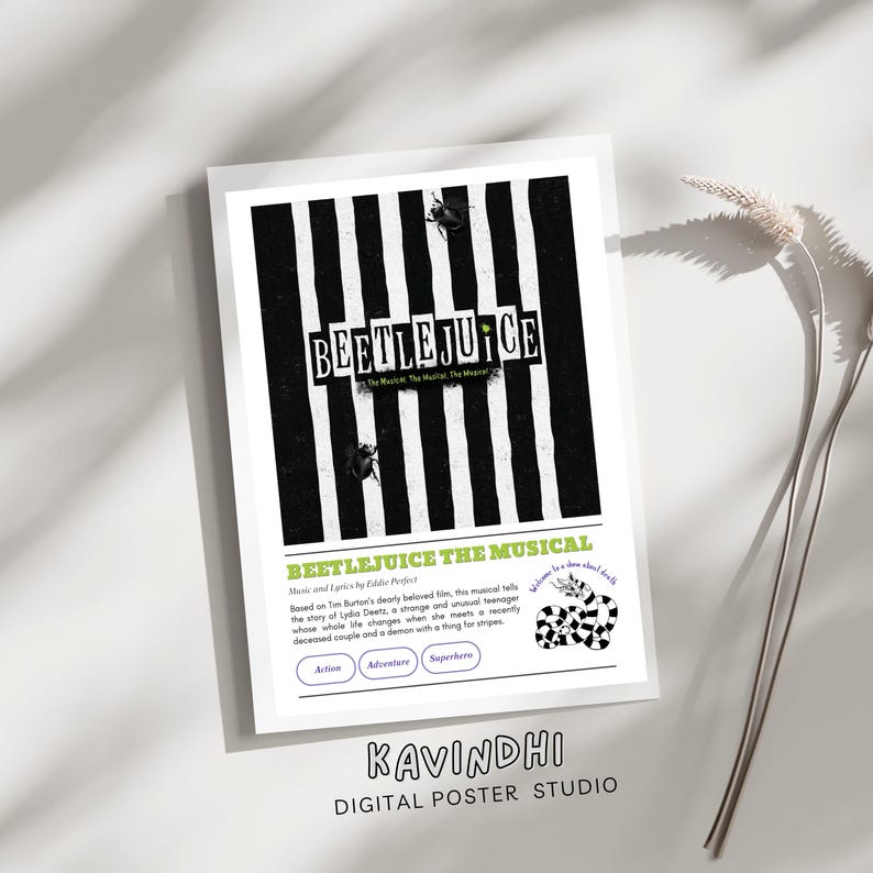 Beetlejuice the Musical Poster| Beetlejuice Room Decor| Musical Posters ...