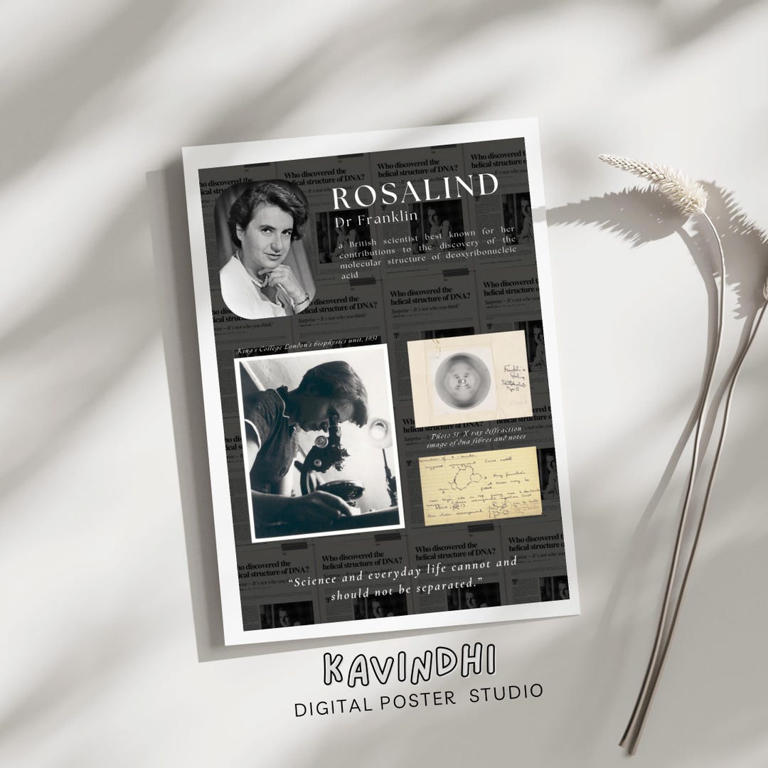 Rosalind Franklin Poster, Chemistry Gift, DNA Structure, Women of ...