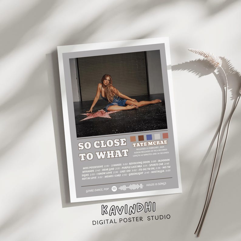 Tate Mcrae Album Art Cover Wall Print Painting, Tate Mcrae Poster, so ...