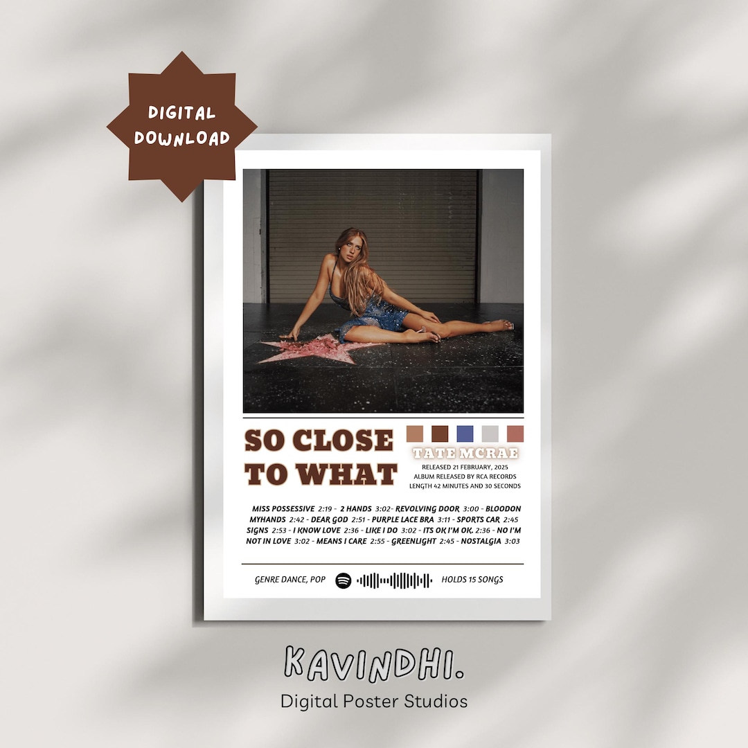 Tate Mcrae Album Art Cover Wall Print Painting, Tate Mcrae Poster, so ...