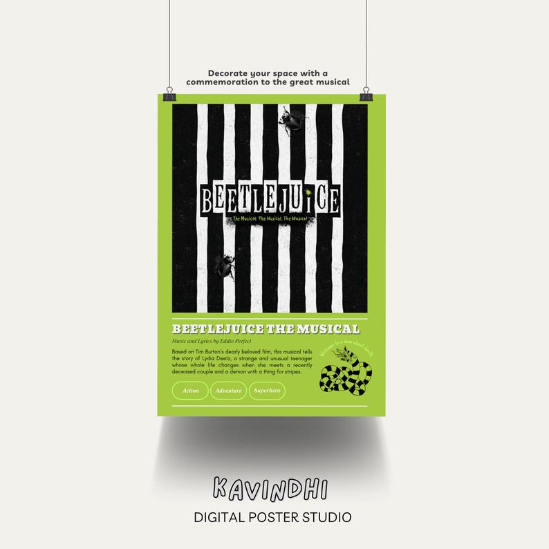 Beetlejuice the Musical Poster| Beetlejuice Room Decor| Musical Posters ...