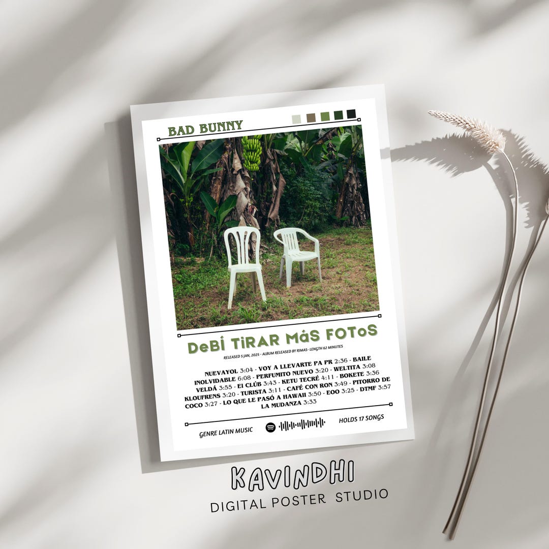 Bad Bunny Poster,debi Tirar Mas Fotos Album Poster, Bad Bunny Album ...