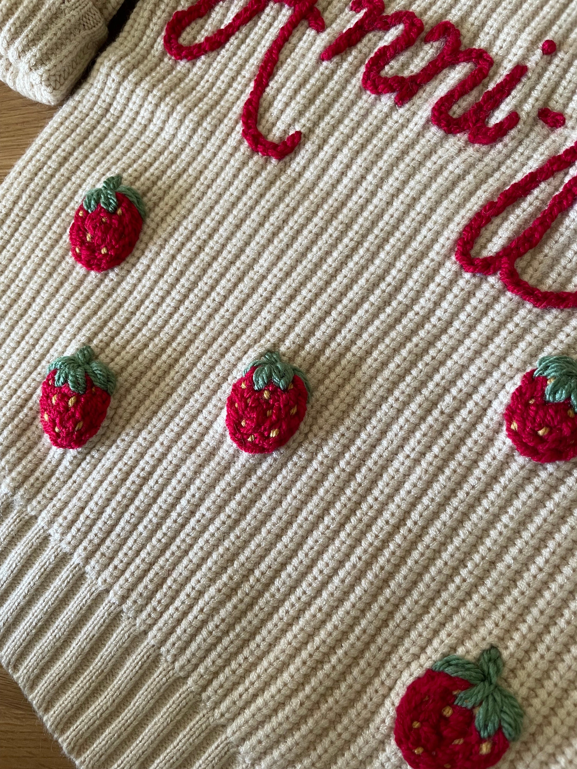 Children's Personalised Hand Embroidered Knitted Jumper With ...