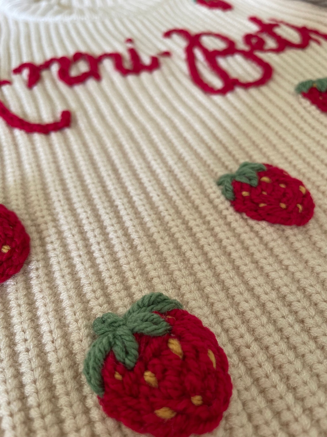 Children's Personalised Hand Embroidered Knitted Jumper With ...