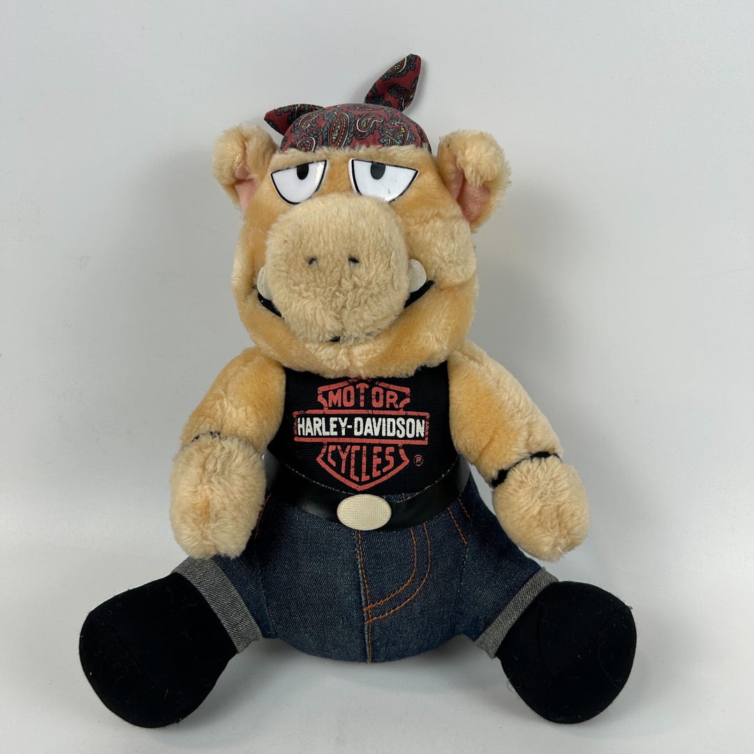 Vintage Harley Davidson Motorcycle Biker Stuffed Plush Pig Hog 1998 10 ...