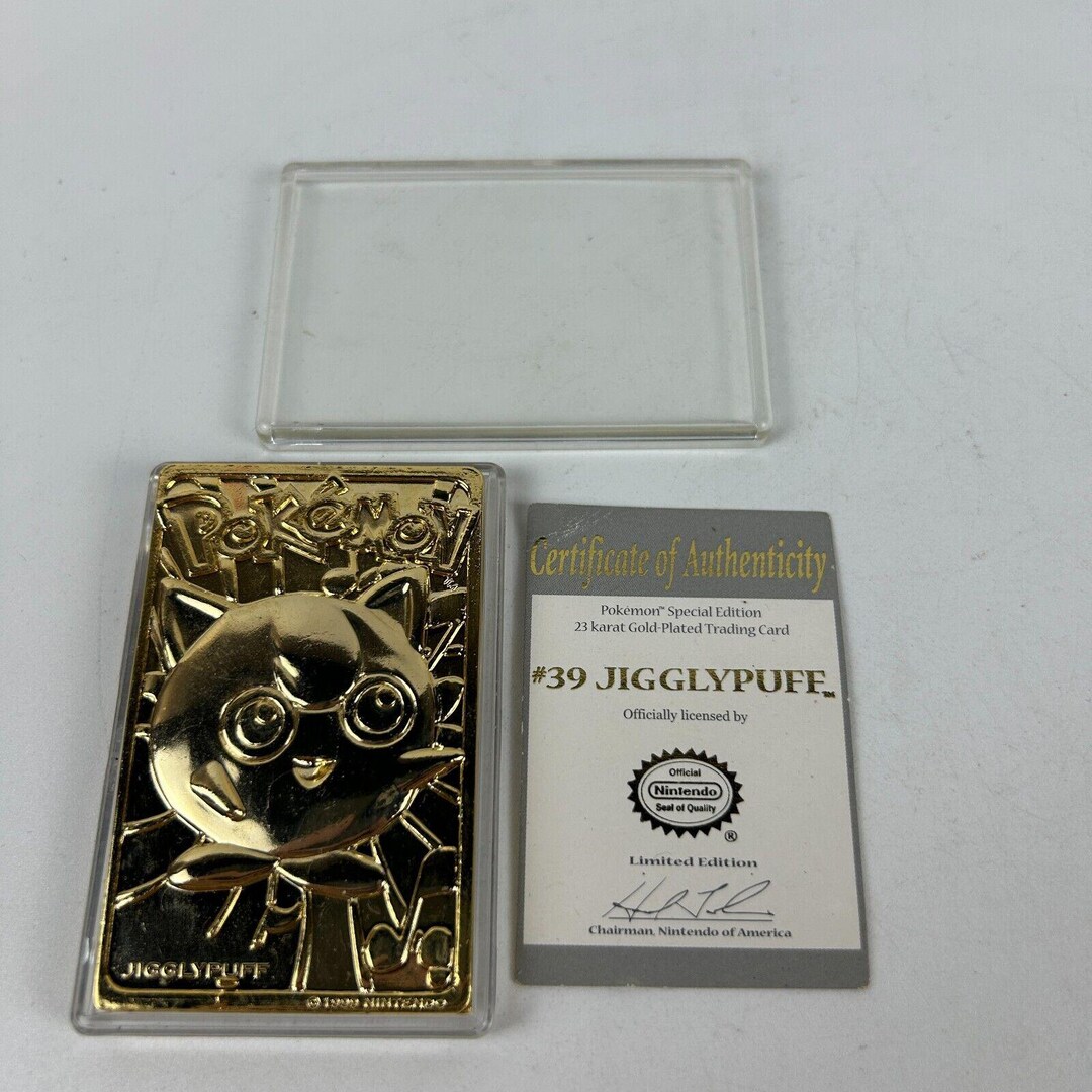 Pokemon 23K Gold Plated 39 Jigglypuff Trading Card With Certificate ...