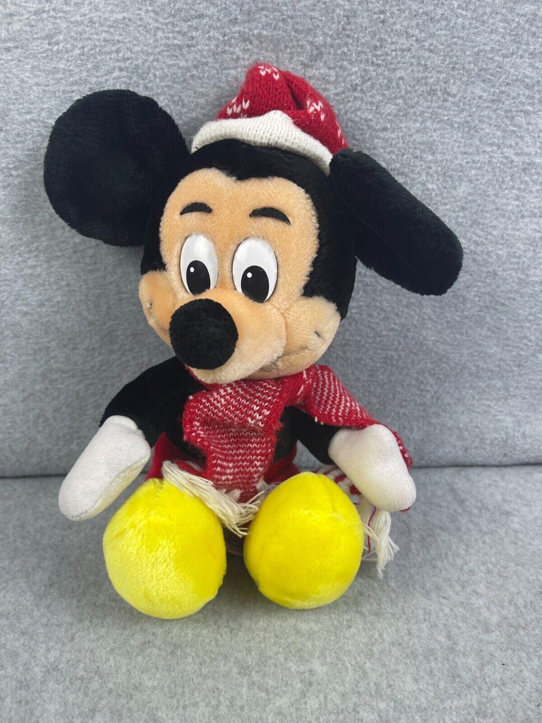 Vintage Disneyland Mickey Mouse Plush Stuffed Animal W/scarf & Hat 10 ...