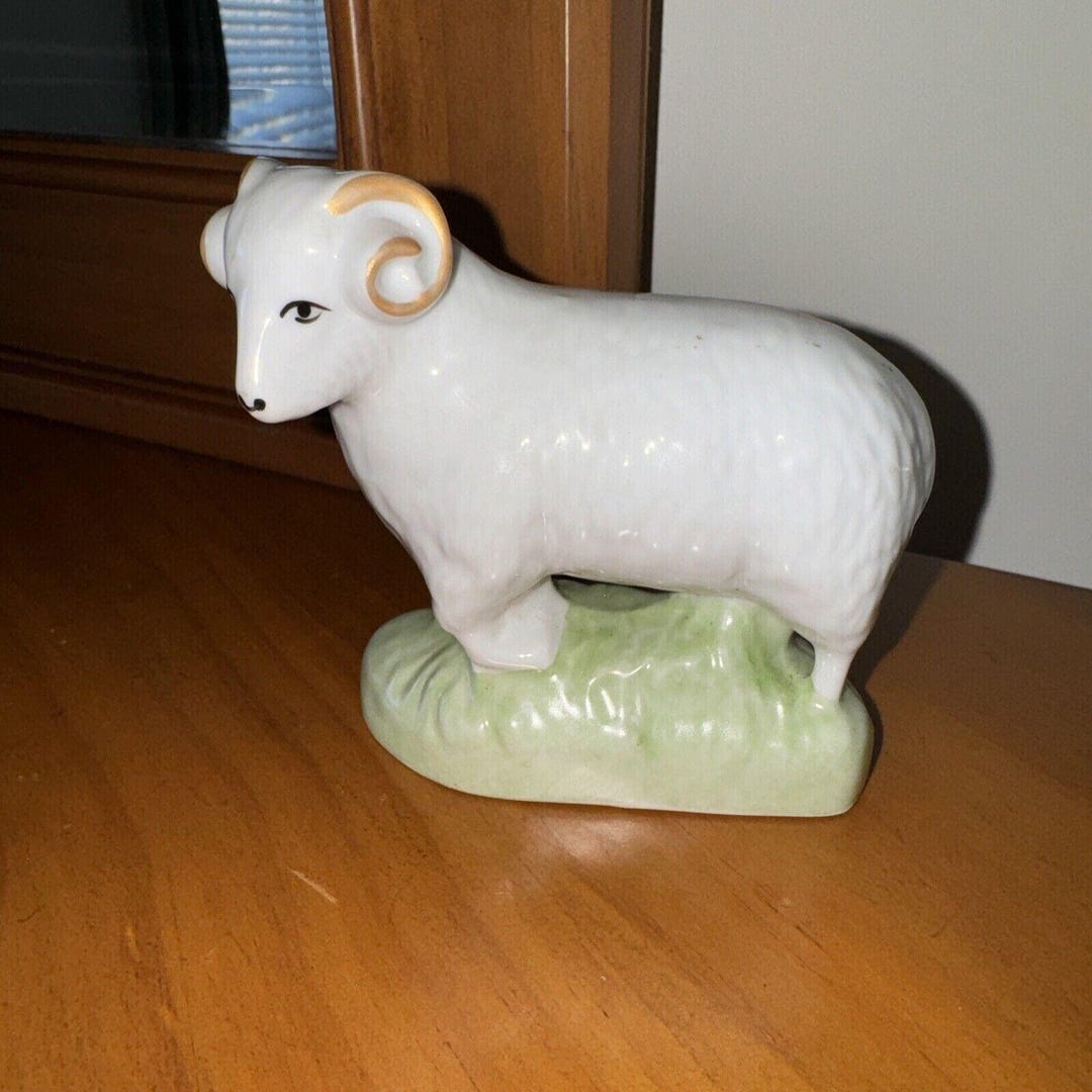 Vintage Porcelain Figurine 5” Ram Sheep Original Cmielow Poland - Etsy