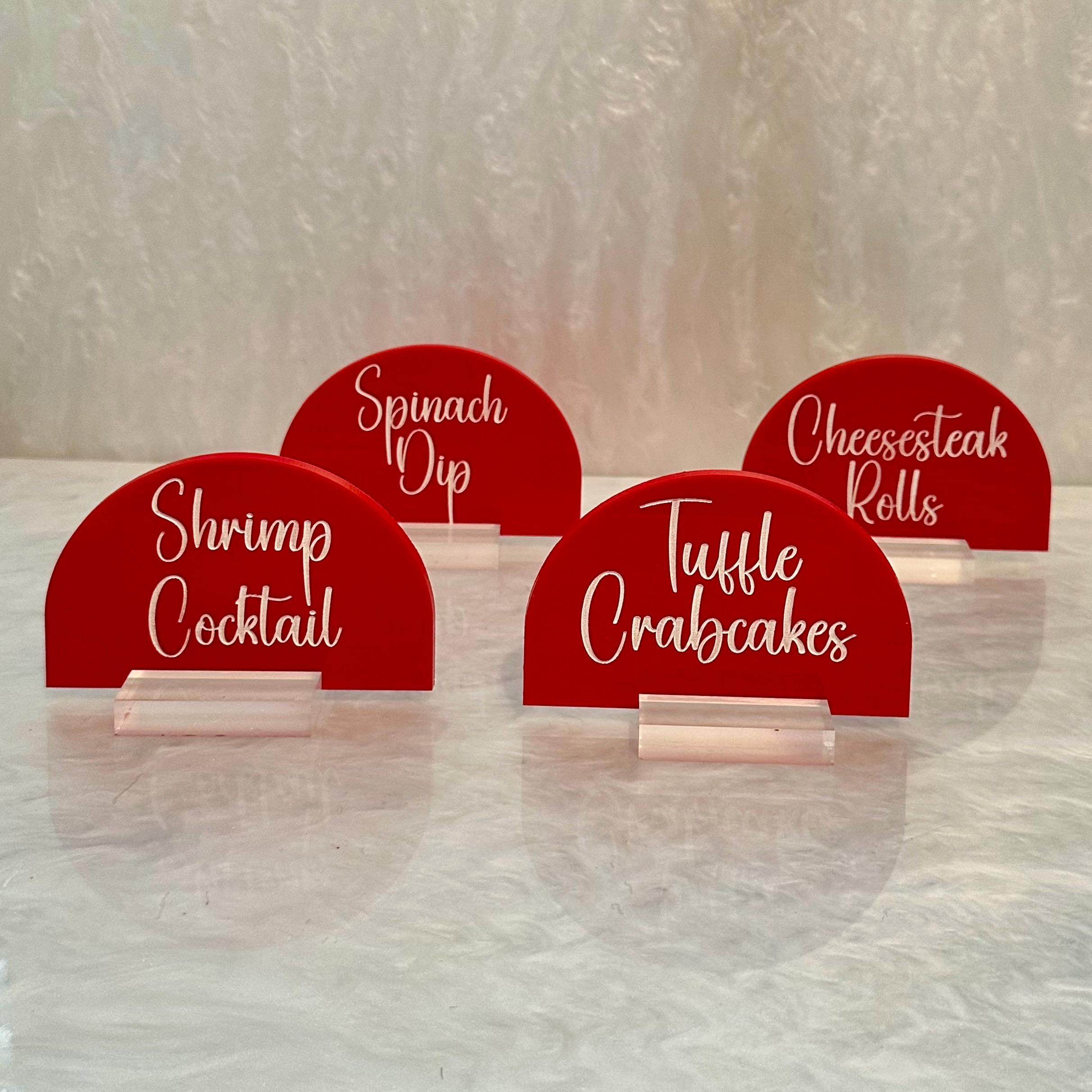 Acrylic Buffet Food Label Signs | Wedding Buffet | Buffet Signage ...