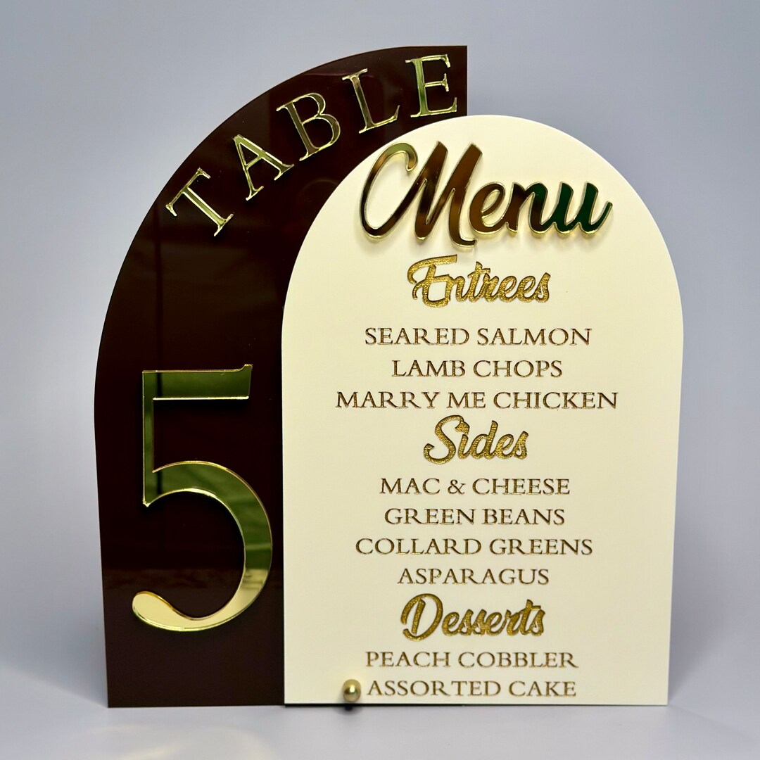 Wedding Signs | Custom Acrylic Menu Signs for Wedding | Table Signs ...