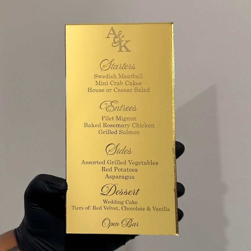 Clear Menu Cards - Etsy