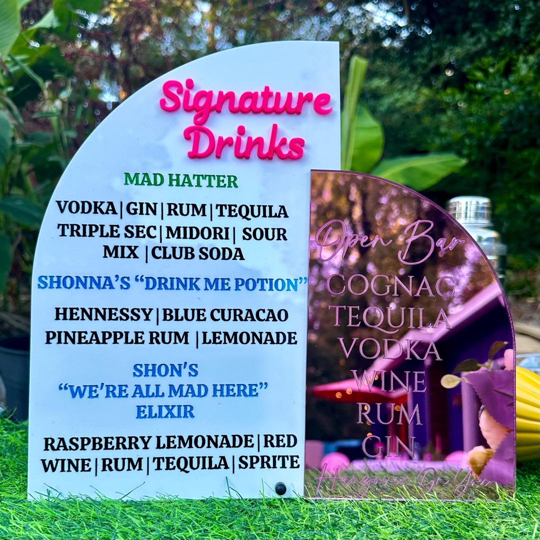 Signature Drinks Bar Menu Signs | Cocktail Signs | Event and Wedding ...