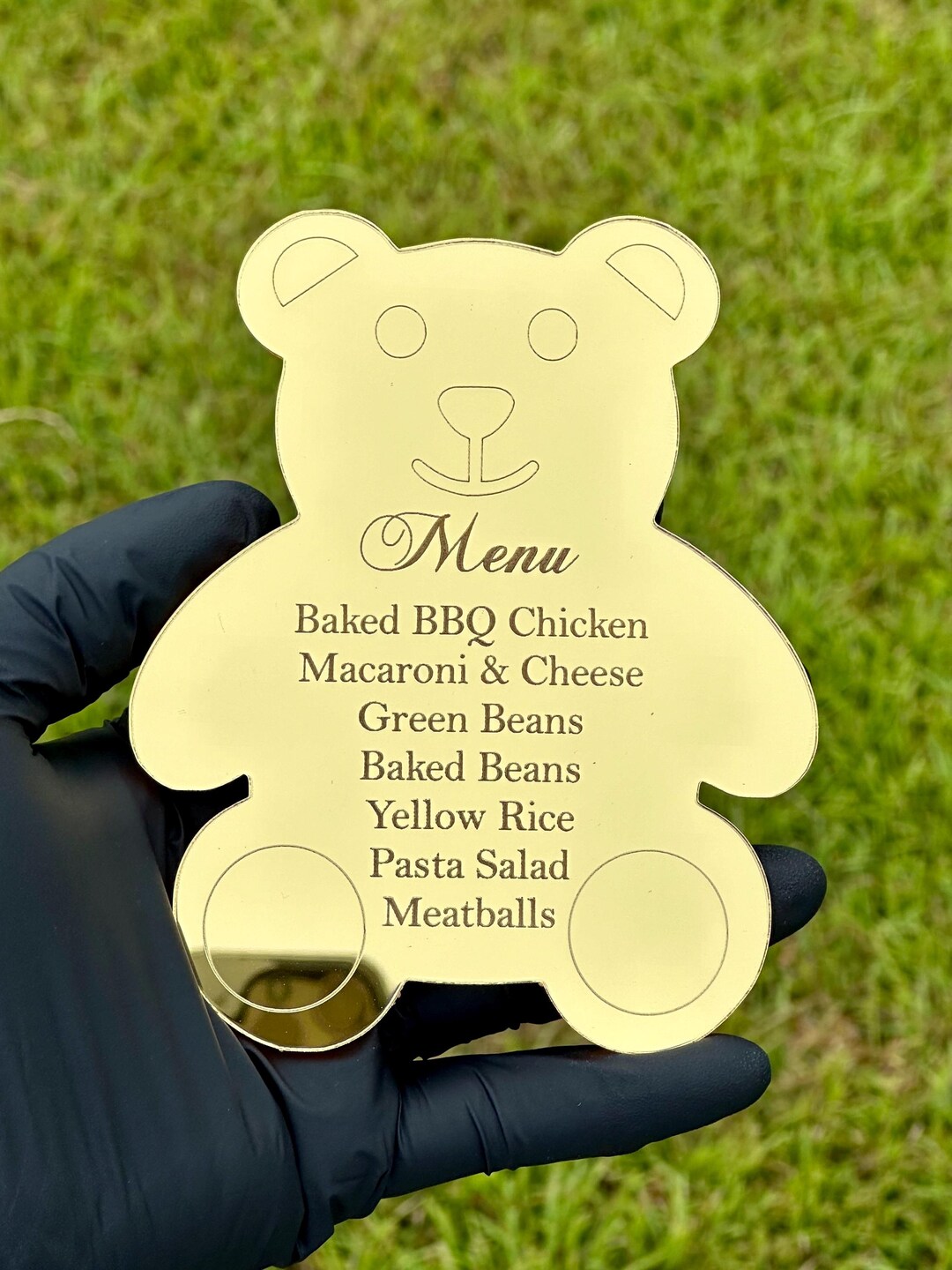 Can Bearly Wait Baby Shower Menus Acrylic Menus Mirrored Menus Baby ...
