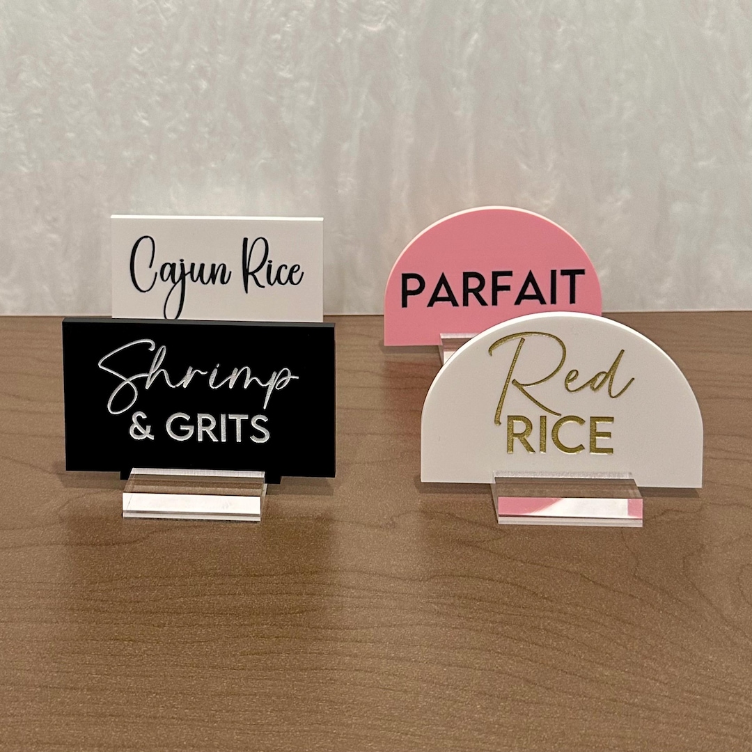 Acrylic Buffet Food Label Signs | Wedding Buffet | Buffet Signage ...