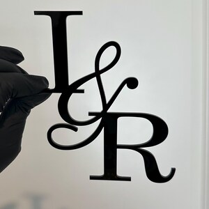 Custom Acrylic Initial Cake Charm | Anniversary and Wedding Cake Charm ...