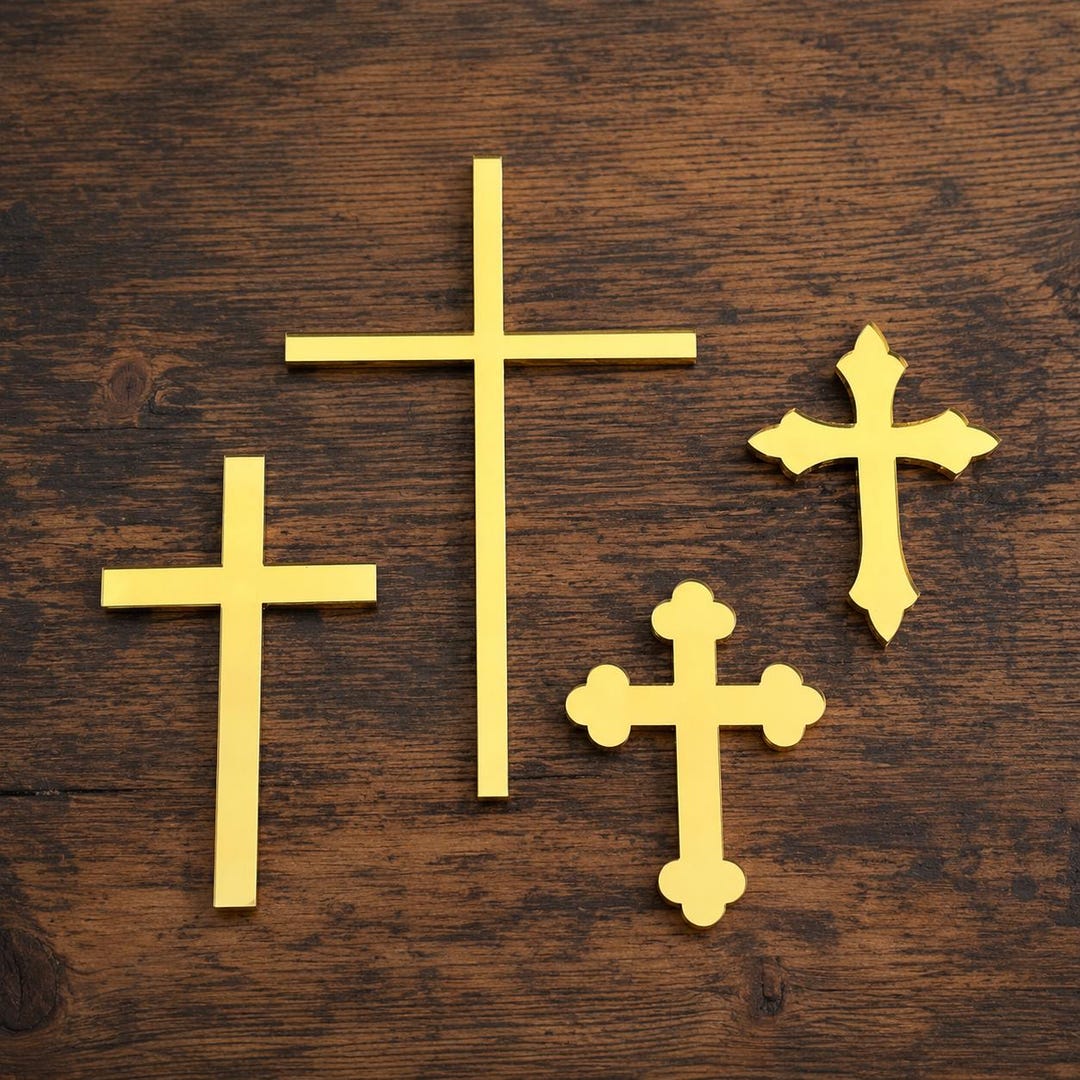 Cross Cake Charm | Acrylic Cross Cake Topper | Baptism Cake Charm ...