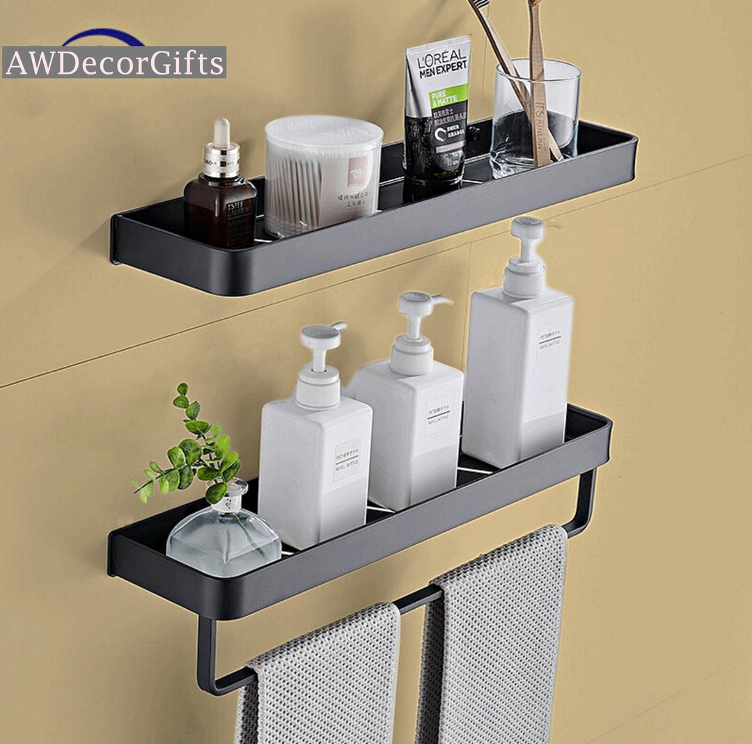 Bathroom Shelf Wall Mount Shower Shampoo Soap Cosmetic Shelves Kitchen ...