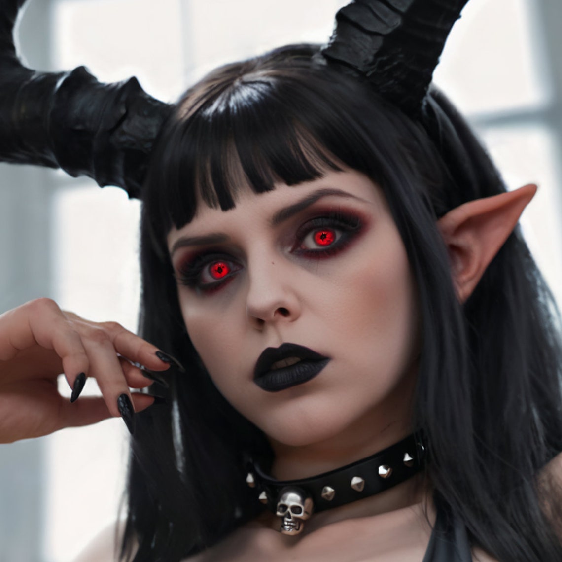 Sexy Demon Woman in Sling Bikini Sitting - Etsy