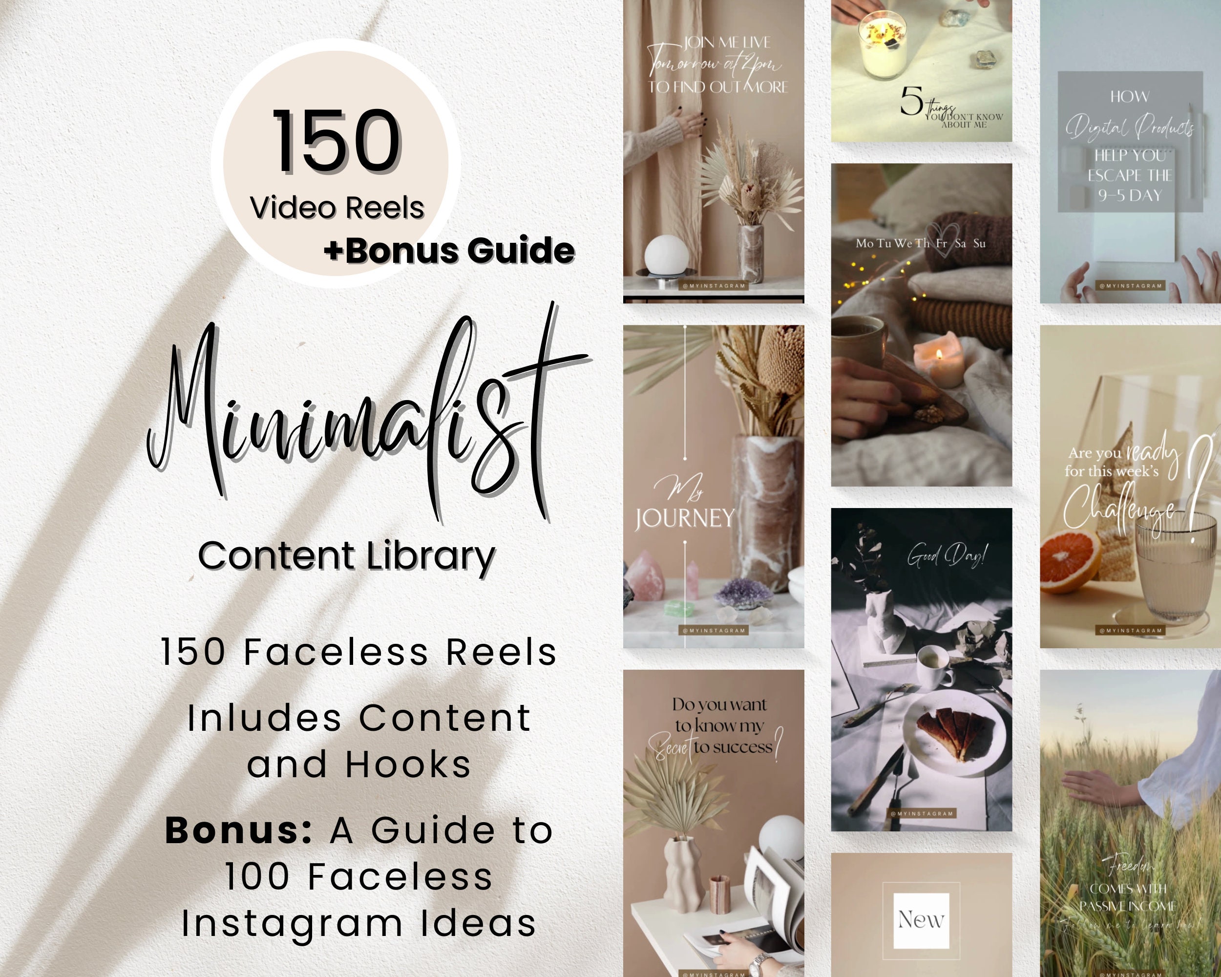 Minimalist Faceless Instagram Template Aesthetic Social Media Post ...