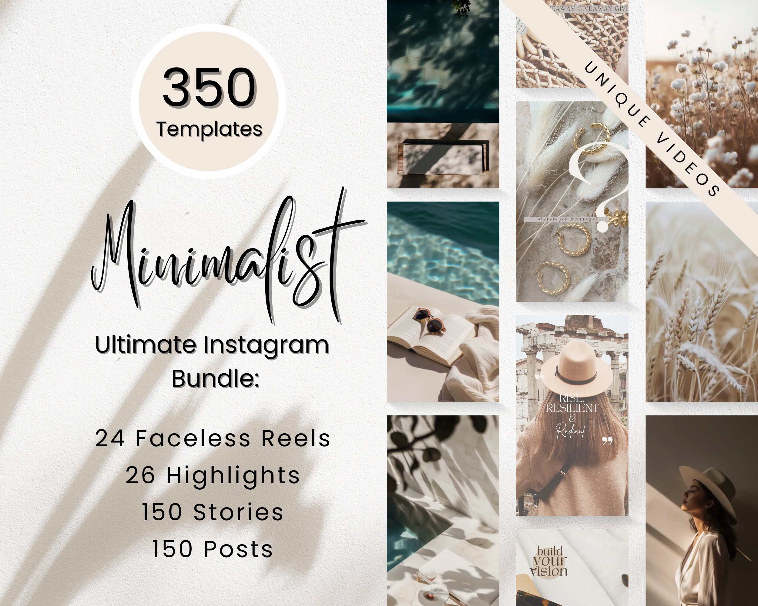 Minimalist Faceless Instagram Template Aesthetic Social Media Post ...