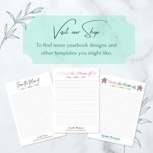 Printable Personalized Notepad Mom Editable Note to Teacher With Kids ...