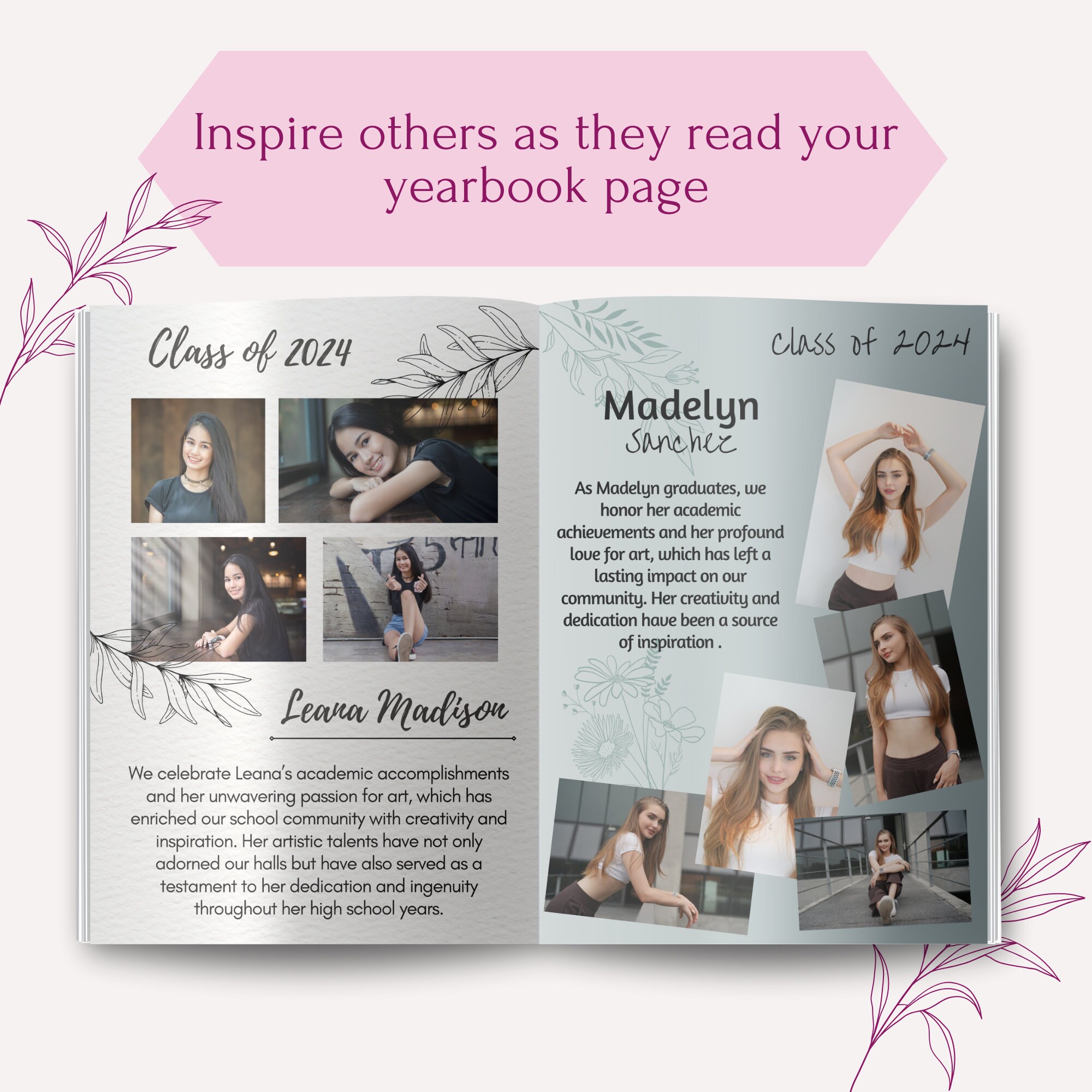 Editable Senior Yearbook Ad Template Customizable School Yearbook ...
