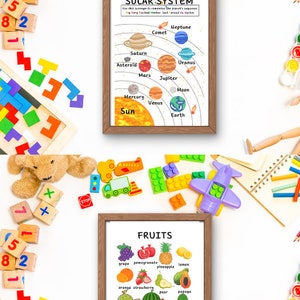 Kids Educational Poster, 50 Printables Poster for Classroom, Playroom ...