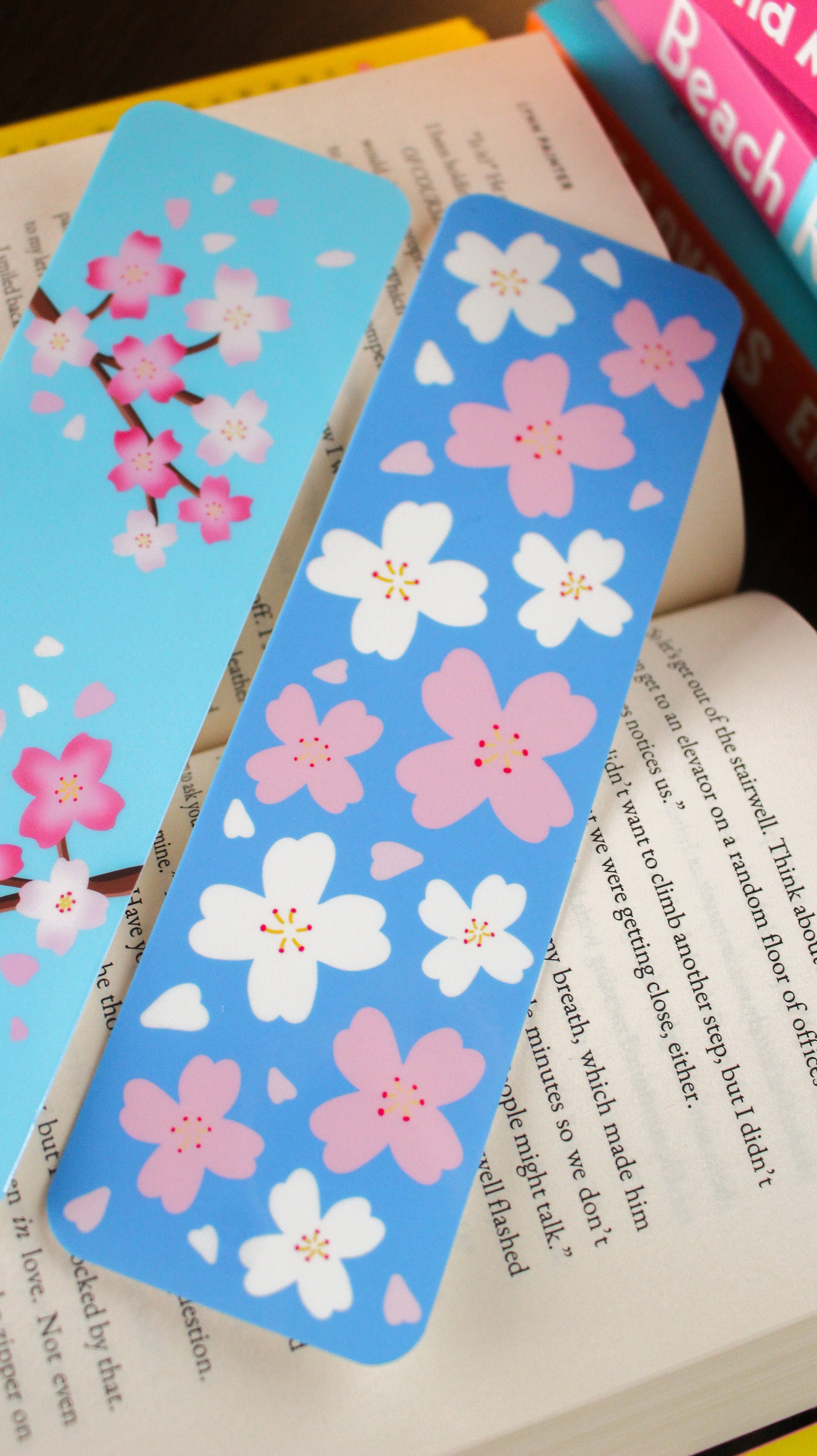Spring Sakura Laminated Bookmark, Cute Bookmark, Kawaii Bookmark ...