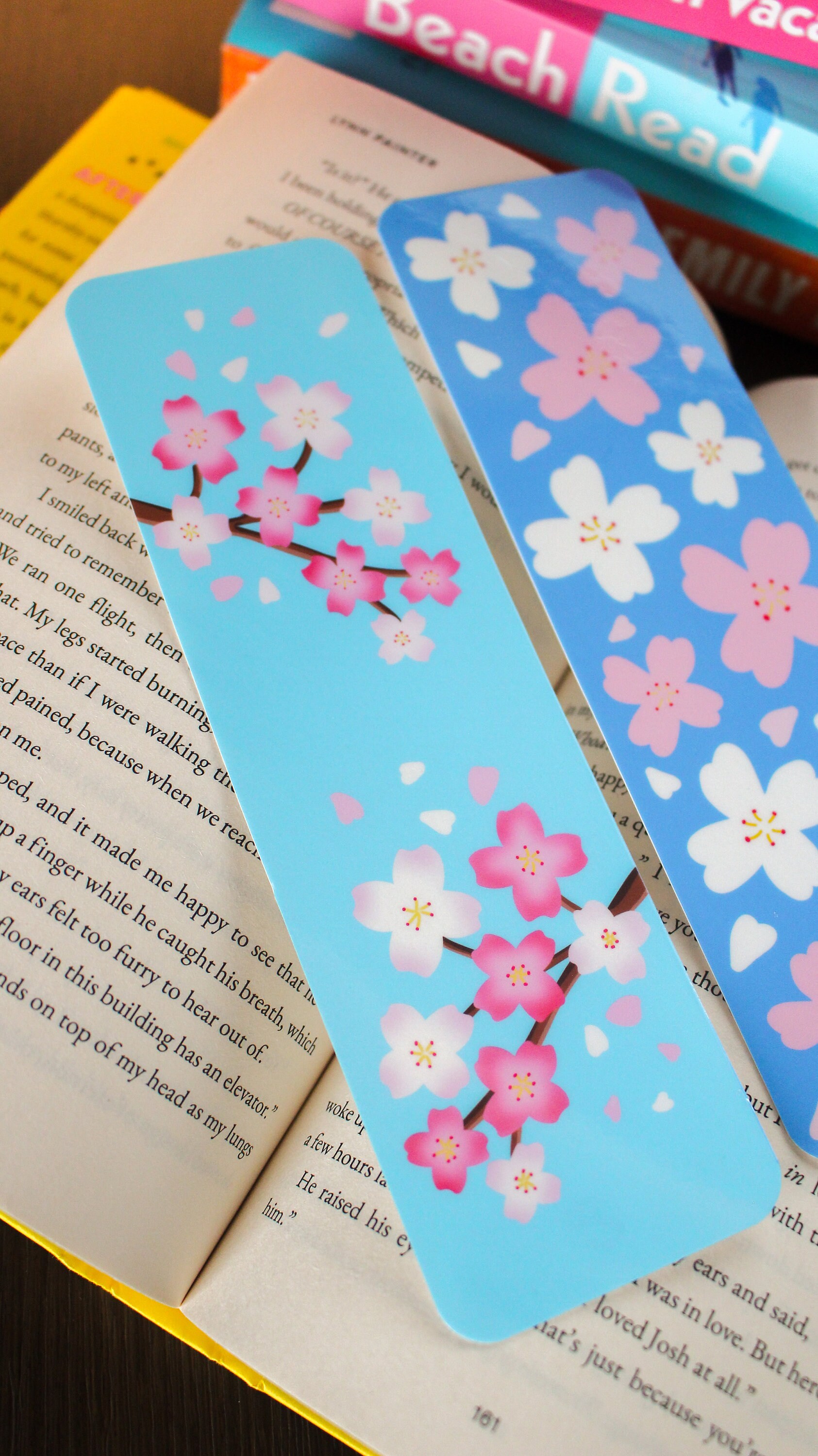 Spring Sakura Laminated Bookmark, Cute Bookmark, Kawaii Bookmark ...