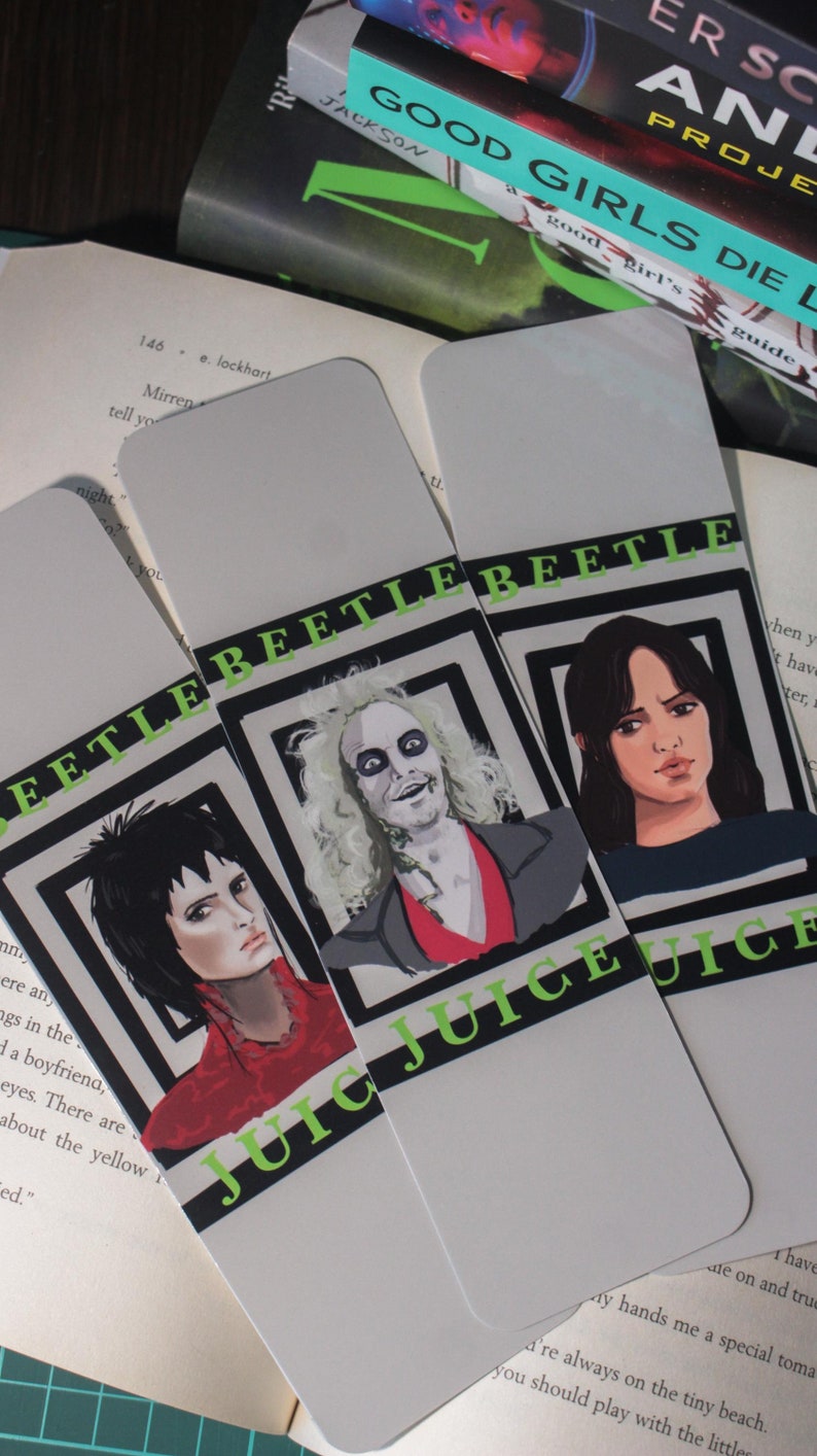 Halloween Beetlejuice Movie Fan Art Laminated Bookmarks, Lydia and ...