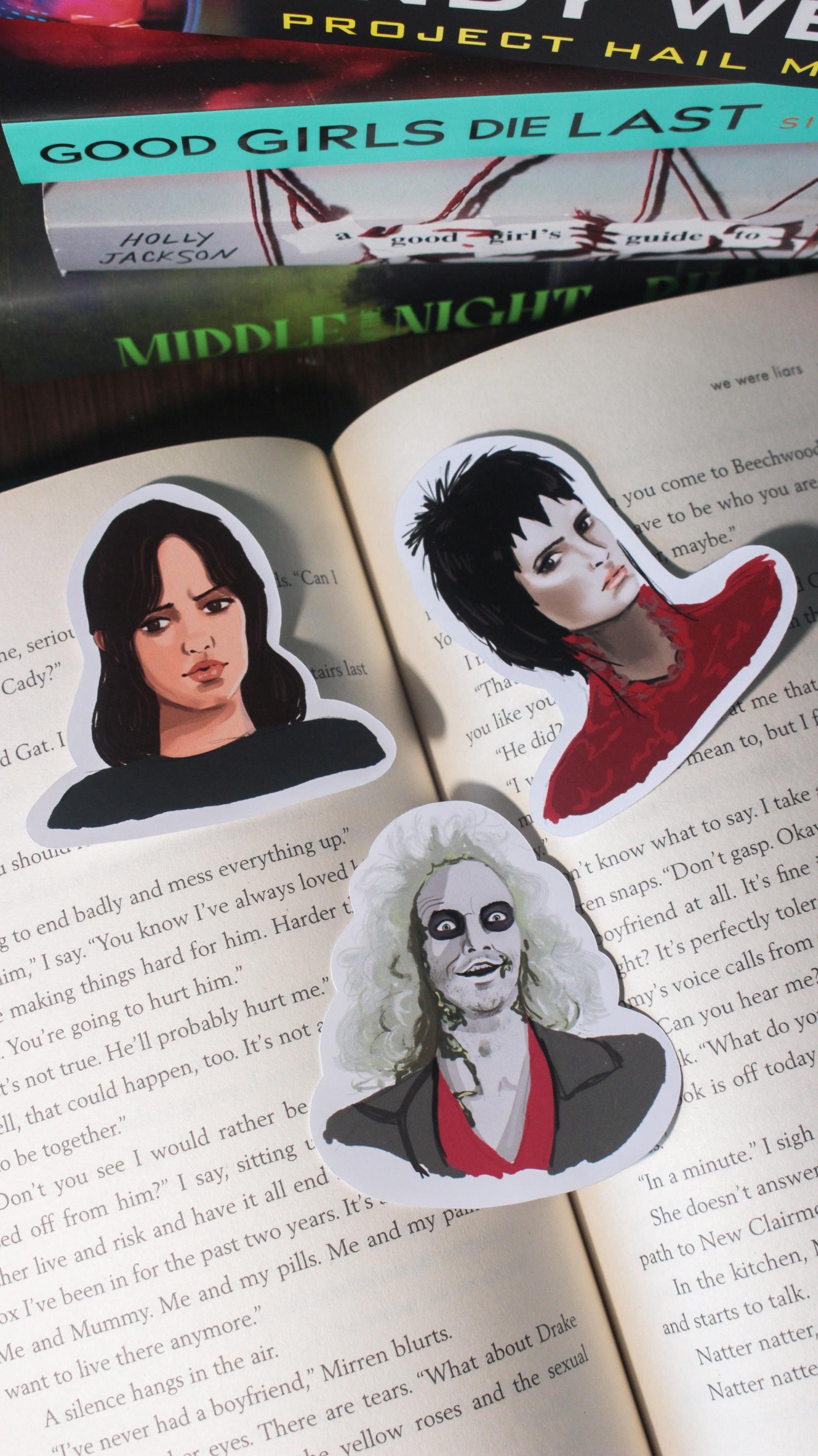 Halloween Beetlejuice Movie Fan Art Glossy Stickers, Lydia and Astrid ...