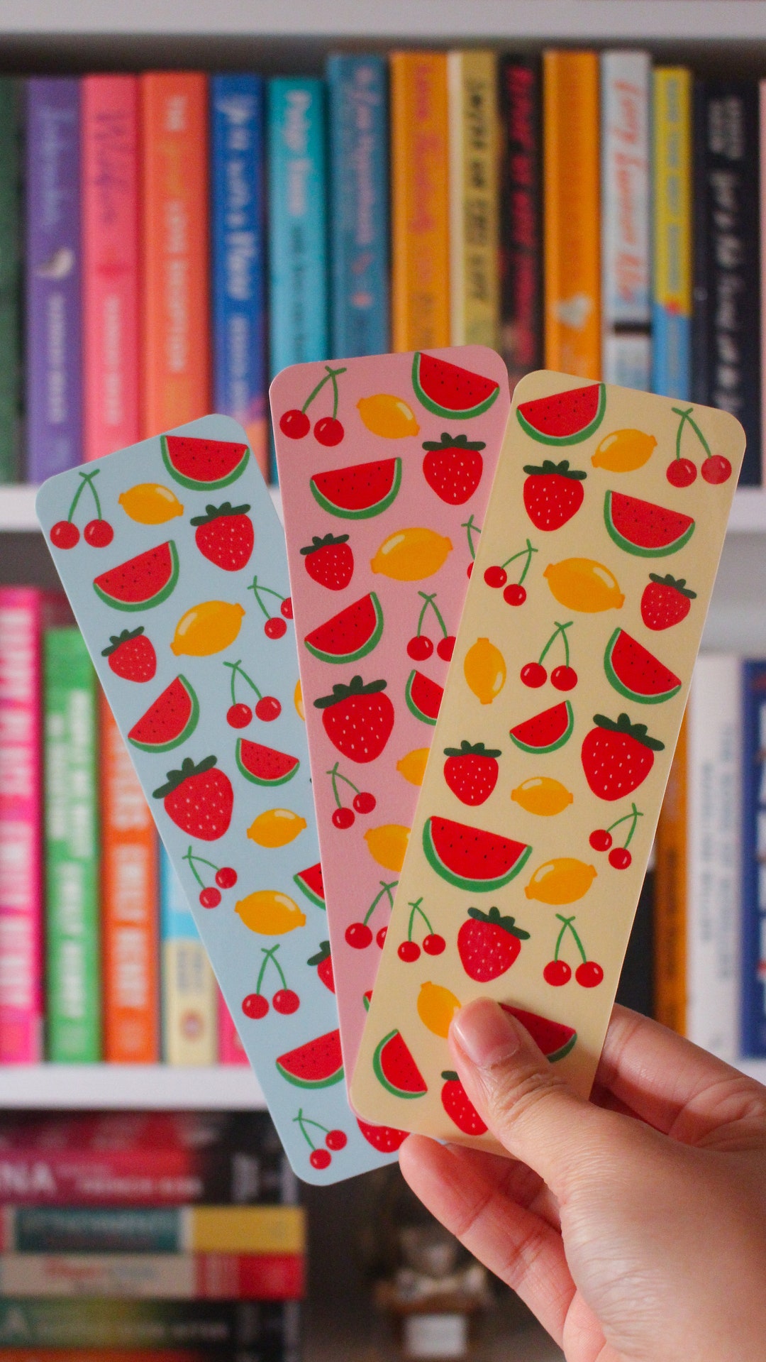 Mixed Fruit Laminated Bookmarks, Fruit Bookmarks, Kawaii Bookmark - Etsy