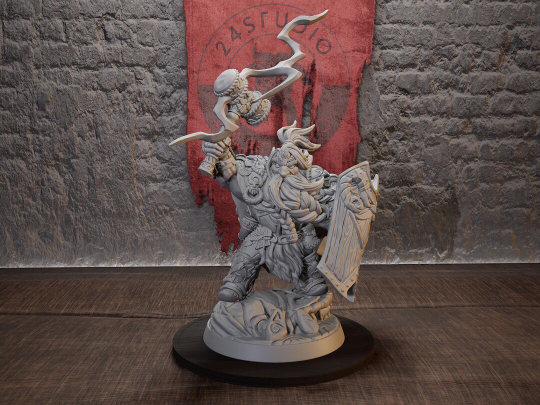 Dwarf Stormhammer Commander Miniature Dungeons and Dragons RPG Board ...