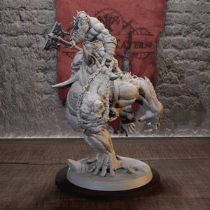 Orc Beast Rider on Giant Yeti Miniature for Dungeons and Dragons ...