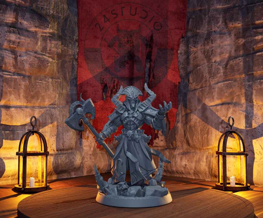Battle Golem With Giant Ax and Helmet for Dungeons and Dragons RPG ...