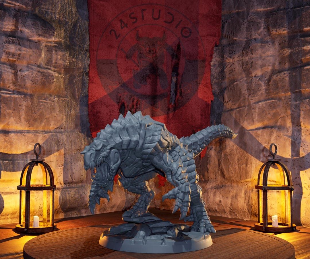 Giant Lizard Monster Miniature for Dungeons and Dragons Pathfinder RPG ...