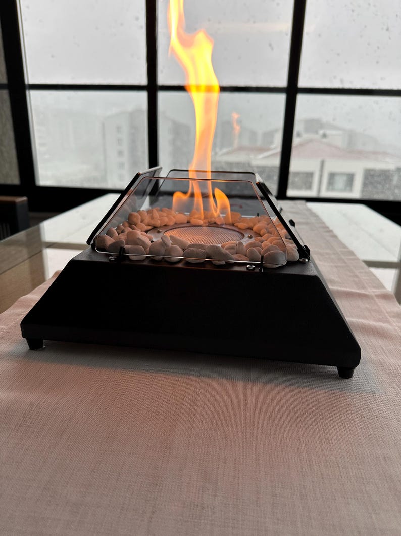 Metal Tabletop Bioethanol Fireplace , Square Shape Fireplace ...