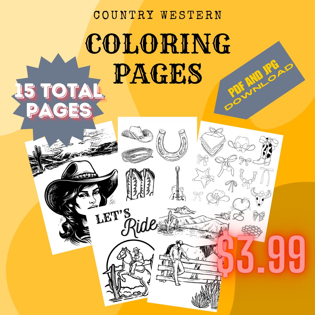Western Coloring Pages, Country Coloring, Coloring Pages, Rodeo Disco ...