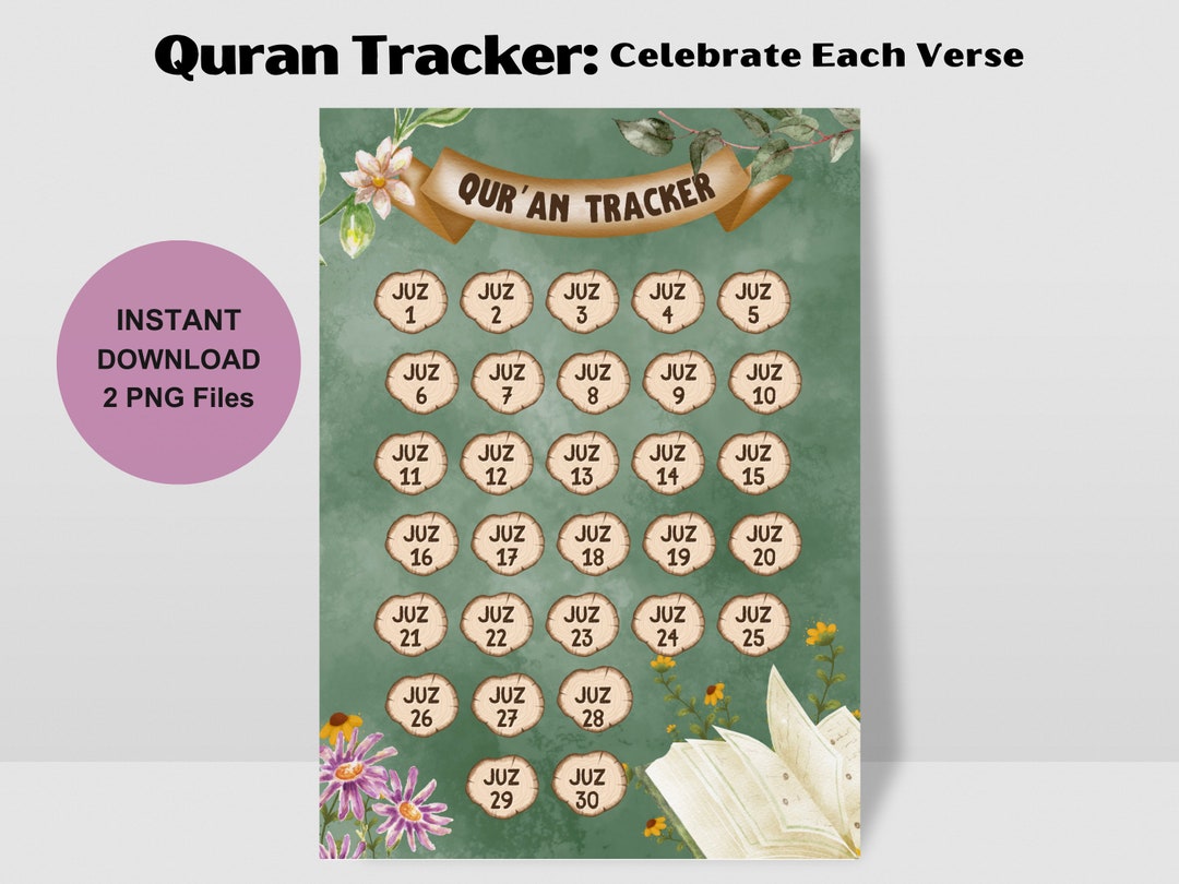 Quran Tracker Digital Download, A4 & US Letter, Quran Memorization Aid ...