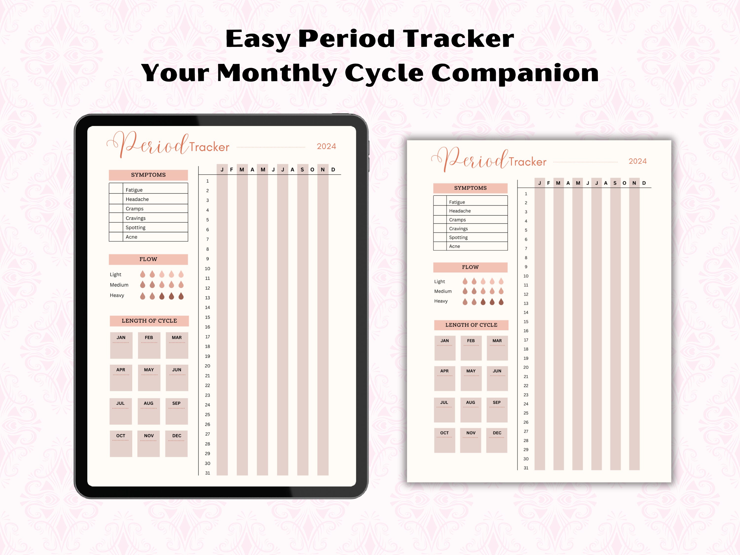 Period Tracker Printable, Period Tracker Template, Period Journal ...