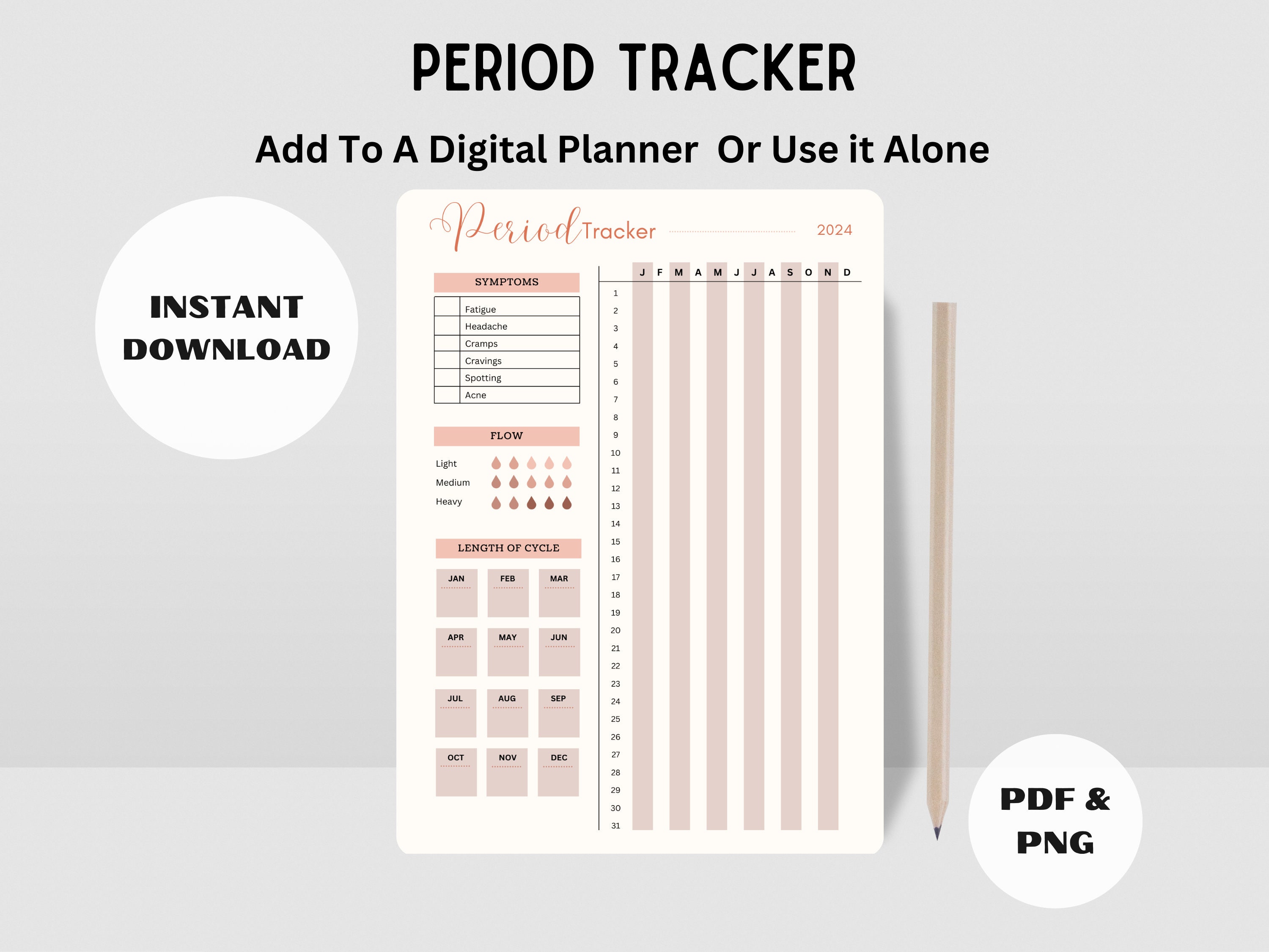 Period Tracker Printable, Period Tracker Template, Period Journal ...